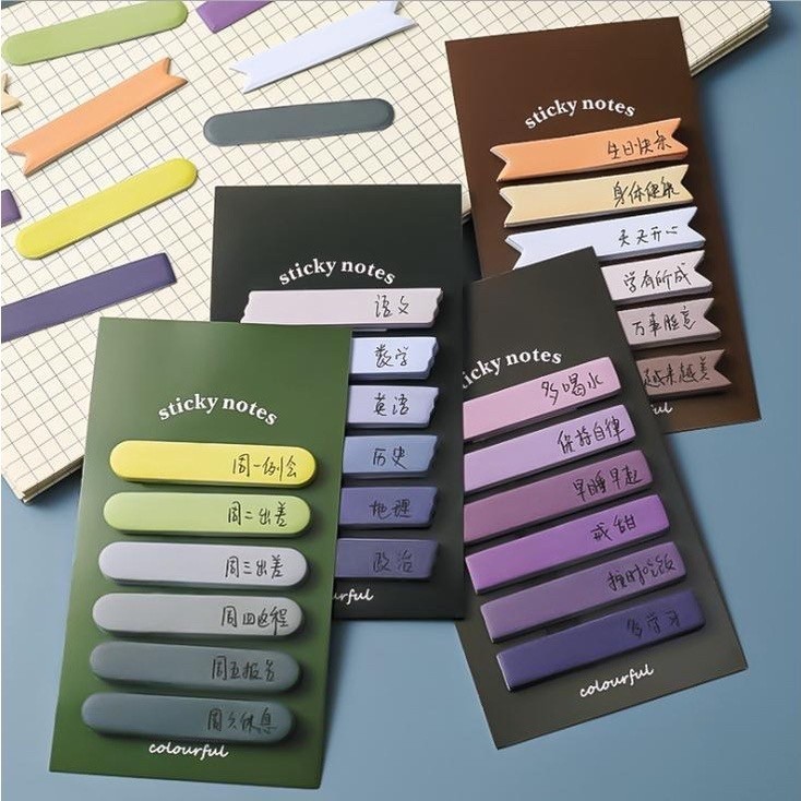 Jual JAEMIPURPLE | Sticky Note Gradiasi 6in1 Tempelan Kertas Catatan ...