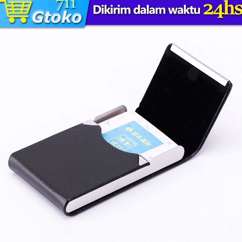 Jual R44 Kotak Kartu Nama Kulit Name Card Credit Holder Magnet Flip ...