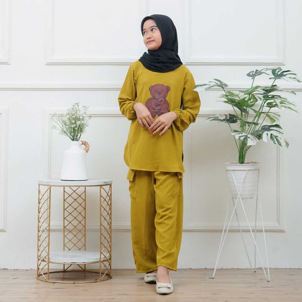 Jual Setelan cargo anak perempuan//Baju setelan cargo lengan panjang ...