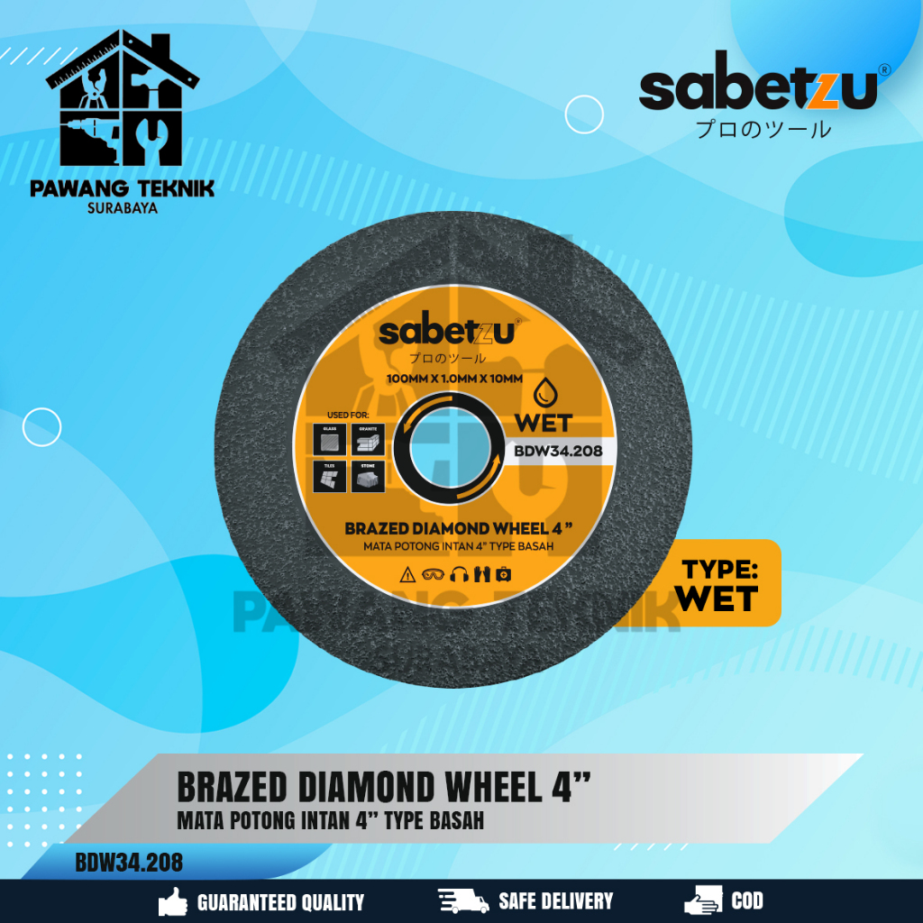 Jual Sabetzu Diamond Wheel Mata Pisau Potong Intan Granit Keramik Kaca ...