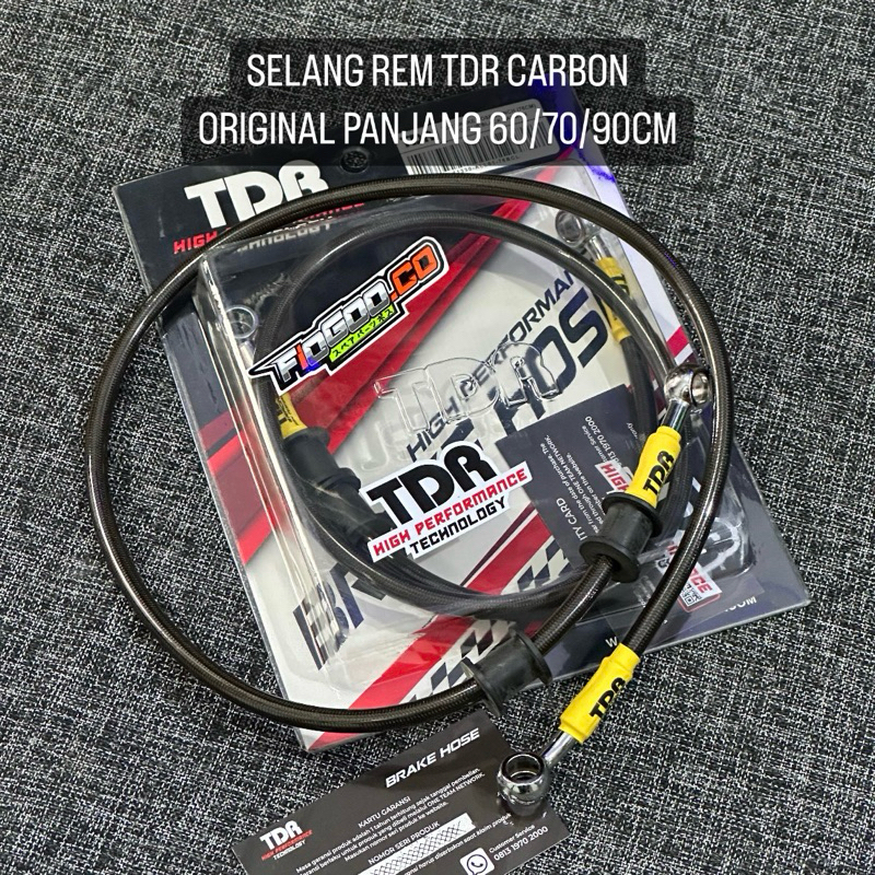 Jual SELANG REM DEPAN TDR CARBON ORIGINAL 45/60/75/90CM SELANG REM TDR SELANG REM TDR SELANG REM ...