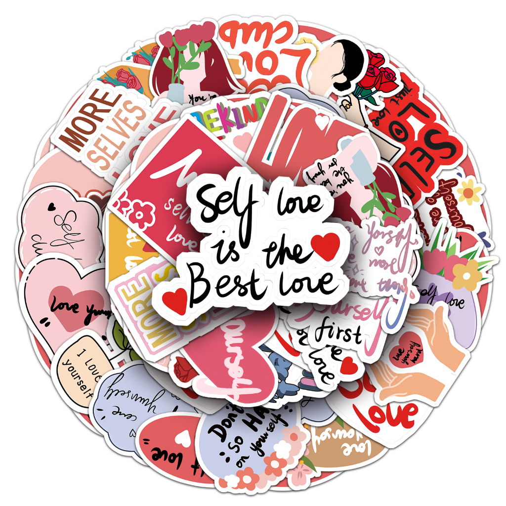 Jual Sticker Pack vinyl isi 50 pcs | anti air varian STICKER SELF LOVE ...