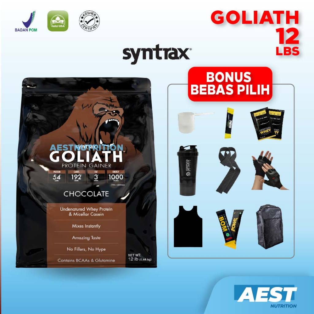 Jual Syntrax Goliath 12 lbs Susu Mass Gainer Protein Bulking Penggemuk ...