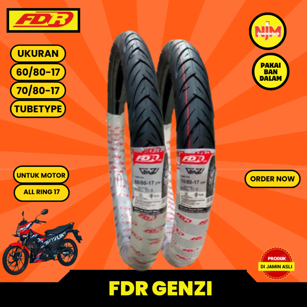Jual Ban Motor FDR Genzi 60/80-17 70/80-17 Ban Ring 17 Tube Type | Shopee Indonesia