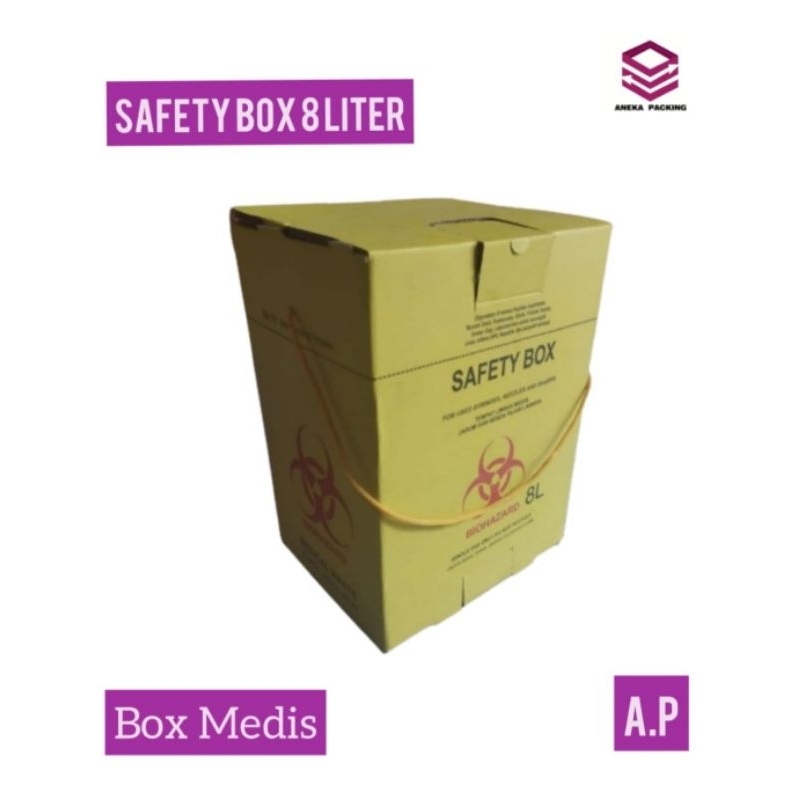 Jual Safety Box Medis 8 liter( Box+ Tali) /Tempat Sampah Medis 8 liter ...