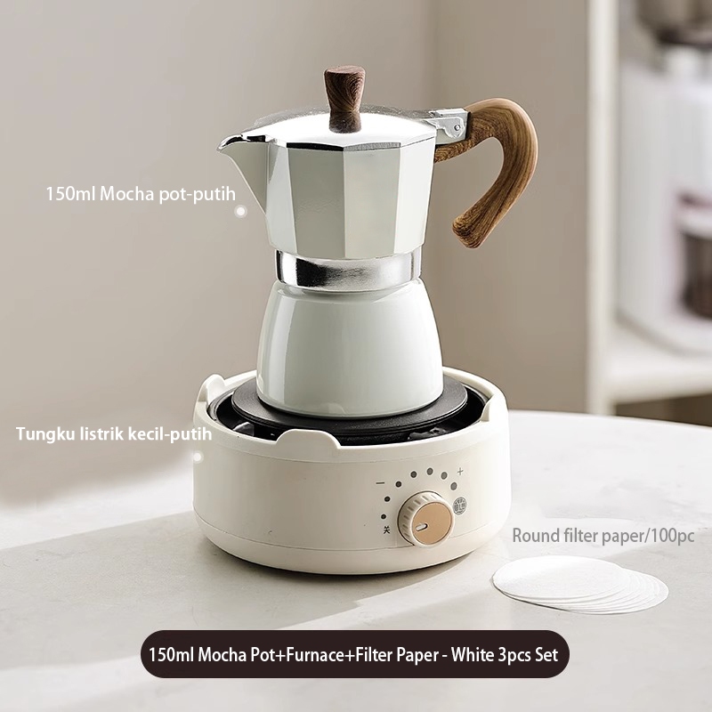 Jual Set Mocha Pot Espresso Pot Moca Pot Tungku Listrik Set Mesin ...