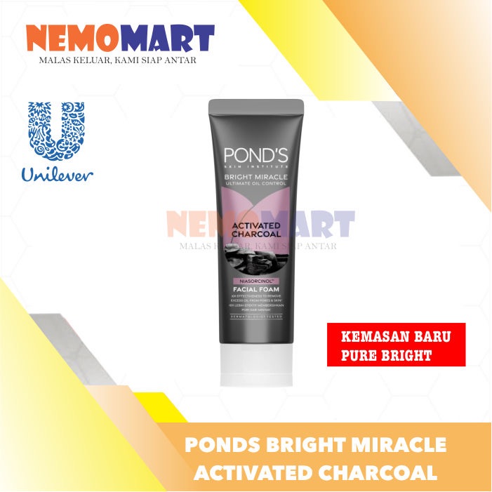 Jual PONDS BRIGHT MIRACLE ULTIMATE OIL CONTROL ACTIVATED CHARCOAL ...