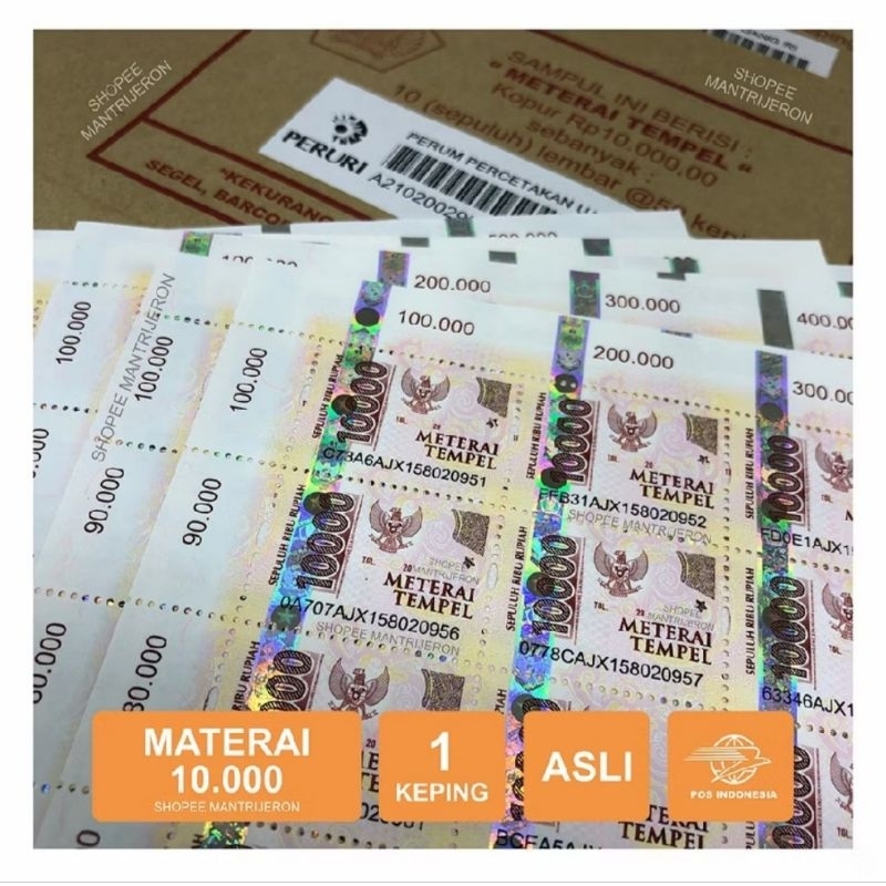 Jual Materai Asli 10000 Pos Indonesia | Shopee Indonesia