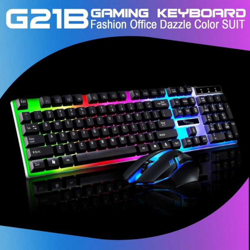 Jual Keyboard G21B Set Keyboard Plus Mouse Keyboard Mouse Gaming RGB ...