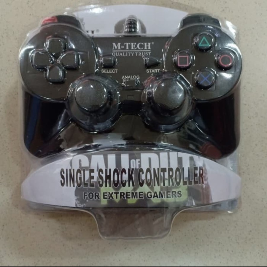 Jual GAMEPAD JOYSTICK USB SINGLE HITAM STICK PS PC LAPTOP MTECH ...