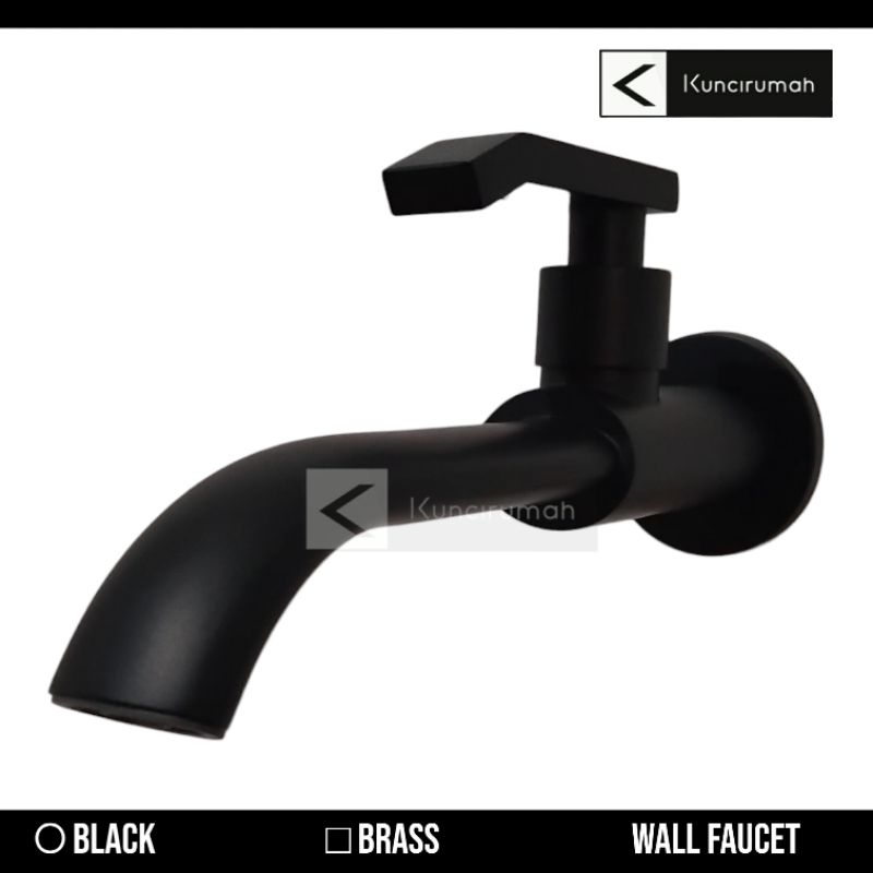 Jual Kran hitam Wastafel tembok Keran kuningan dinding washtafel Ledeng ...