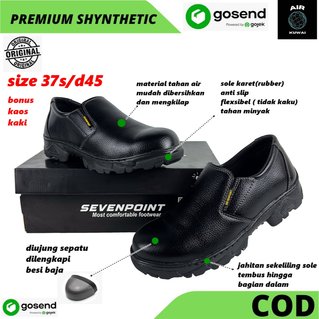 Jual Sepatu Safety Slip On Ujung Besi Safty Shoes Kitchen Anti Slip ...