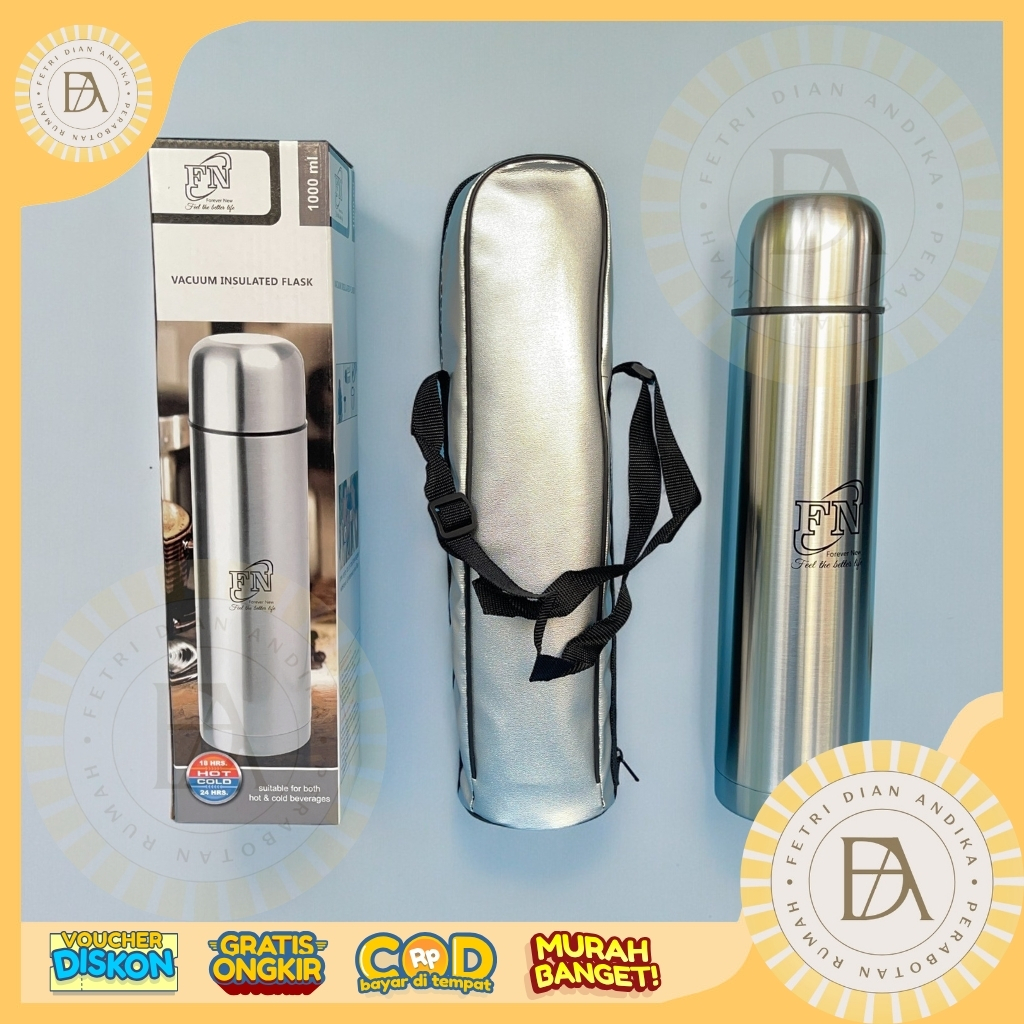 Jual Thermos Air Panas Stainlis FN 1 Liter / Botol Air Panas | Shopee ...