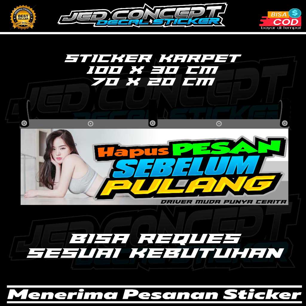 Jual stiker karpet ebek lumpur hapus pesan sebelum pulang | Shopee ...