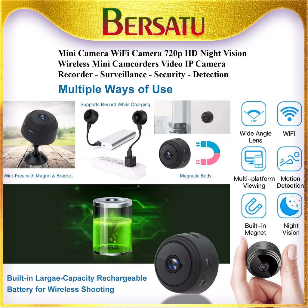 Jual IP Camera Mini DV Kamera CCTV HD Surveillance Night Vision Mobile ...