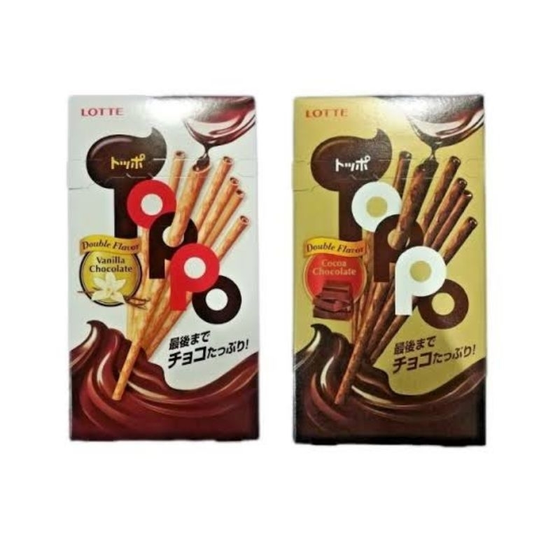 Jual TOPPO LOTTE COCOA CHOCOLATE STICK IN CRISPY Cokelat hitam beludru ...