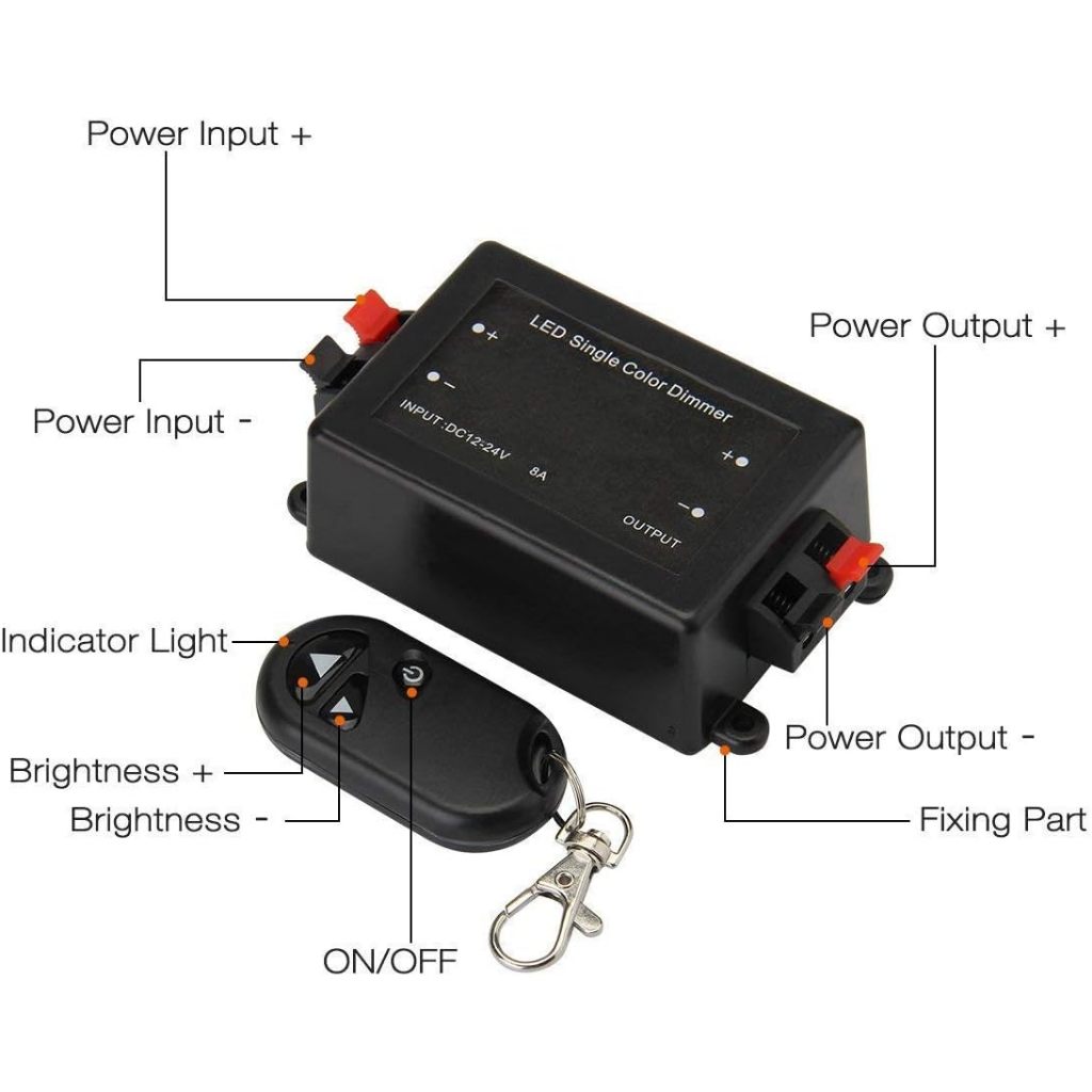 Jual DIMMER CONTROLLER RF WIRELESS REMOTE SINGLE COLOR LED STRIP DC 5V ...