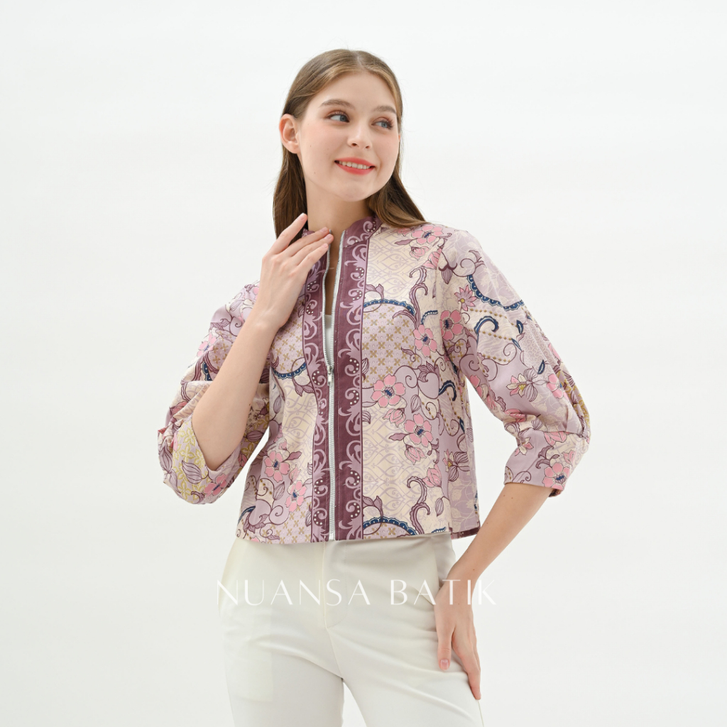 Jual Nuansa Batik Jaket Batik Lengan 7/8 Bahan Katun Stretch | Shopee Indonesia