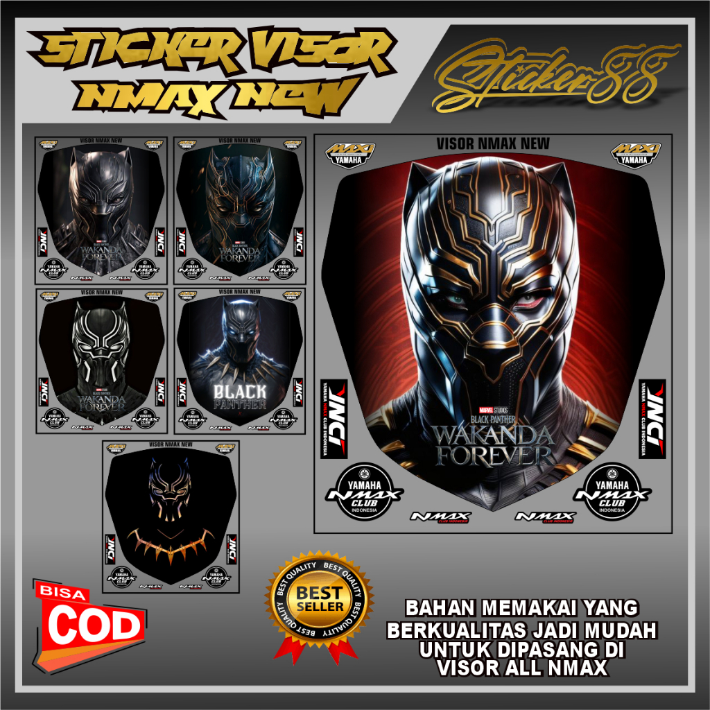 Jual STIKER DECAL VISOR NMAX NEW BLACKPANTER / STICKER VISOR YAMAHA ...