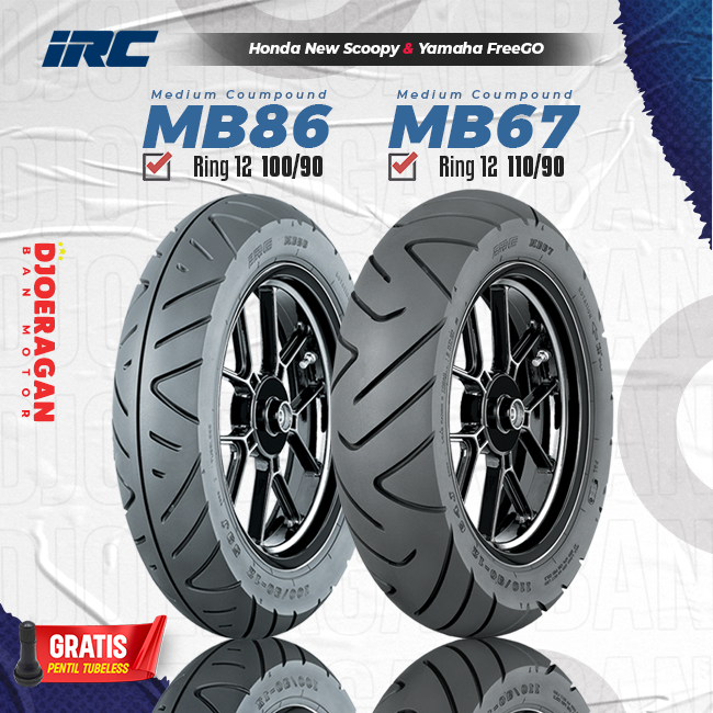 Jual Paket Ban Motor SCOOPY NEW Ring 12 IRC MB86 MB67 100/90 110/90 Tubeles Yamaha Freego HONDA ...