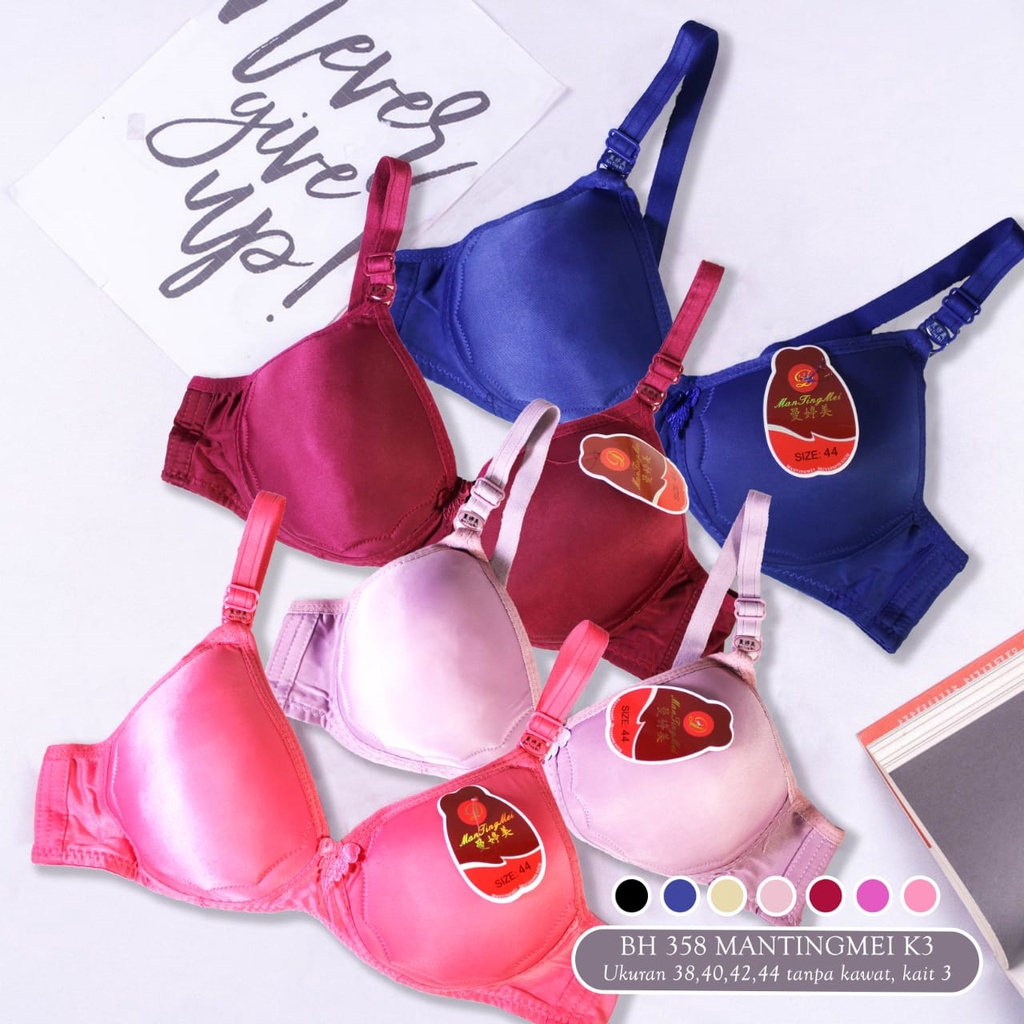 Jual BH BRA Wanita Tanpa Kawat ISI 5 50rb BESAR JUMBO SEAMLESS POLOS BH MAN TING 358 HAK 3 356 ...
