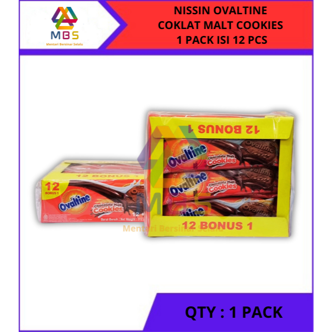Jual NISSIN OVALTINE COKLAT MALT COOKIES 1 PACK ISI 12 PCS | Shopee ...