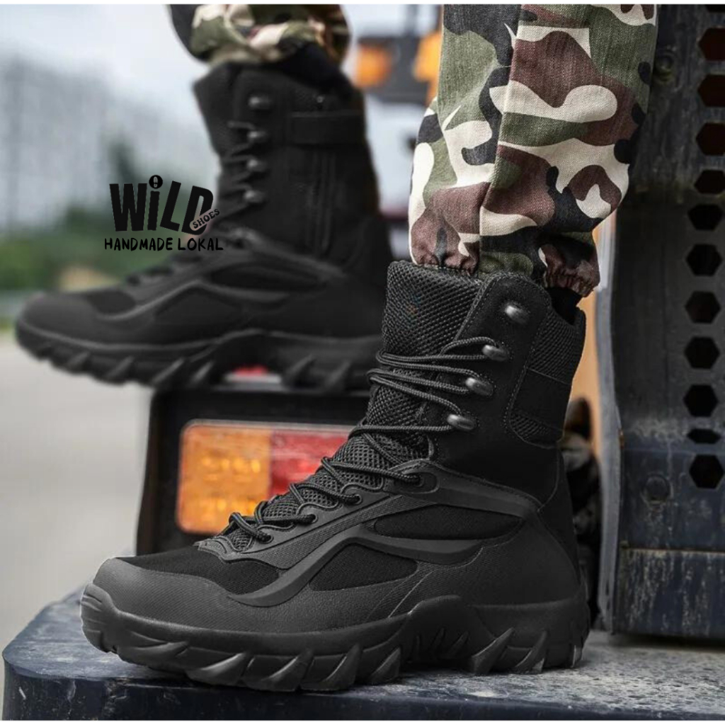 Jual Sepatu Safety Pria Boots Ujung Besi - Sepatu Military Tactical ...