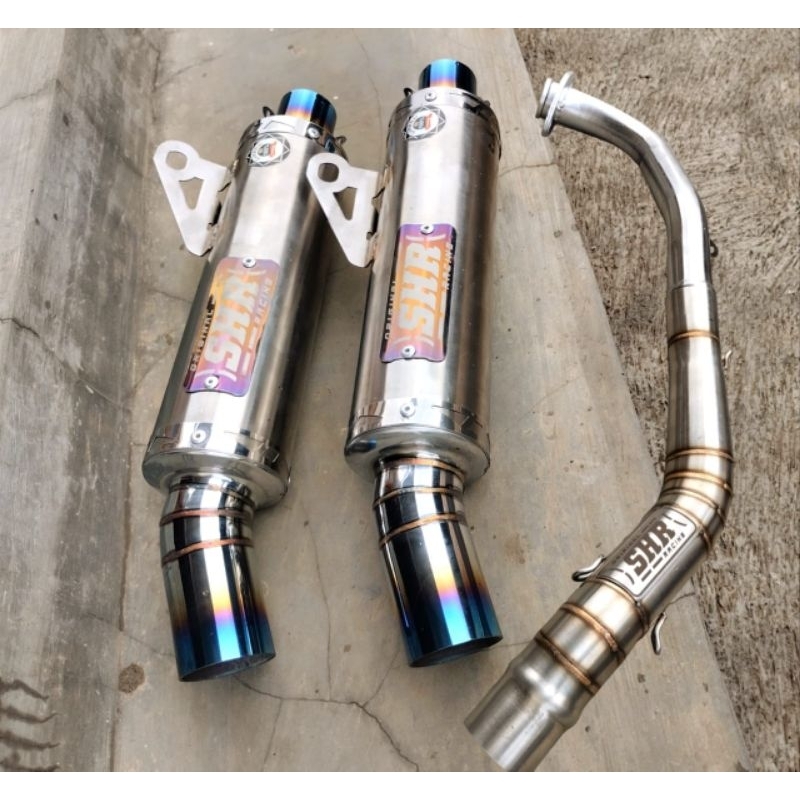Jual knalpot shr standar racing non samlong tipe cr_blue(grade B) inlet38/45mm , aerox new ...