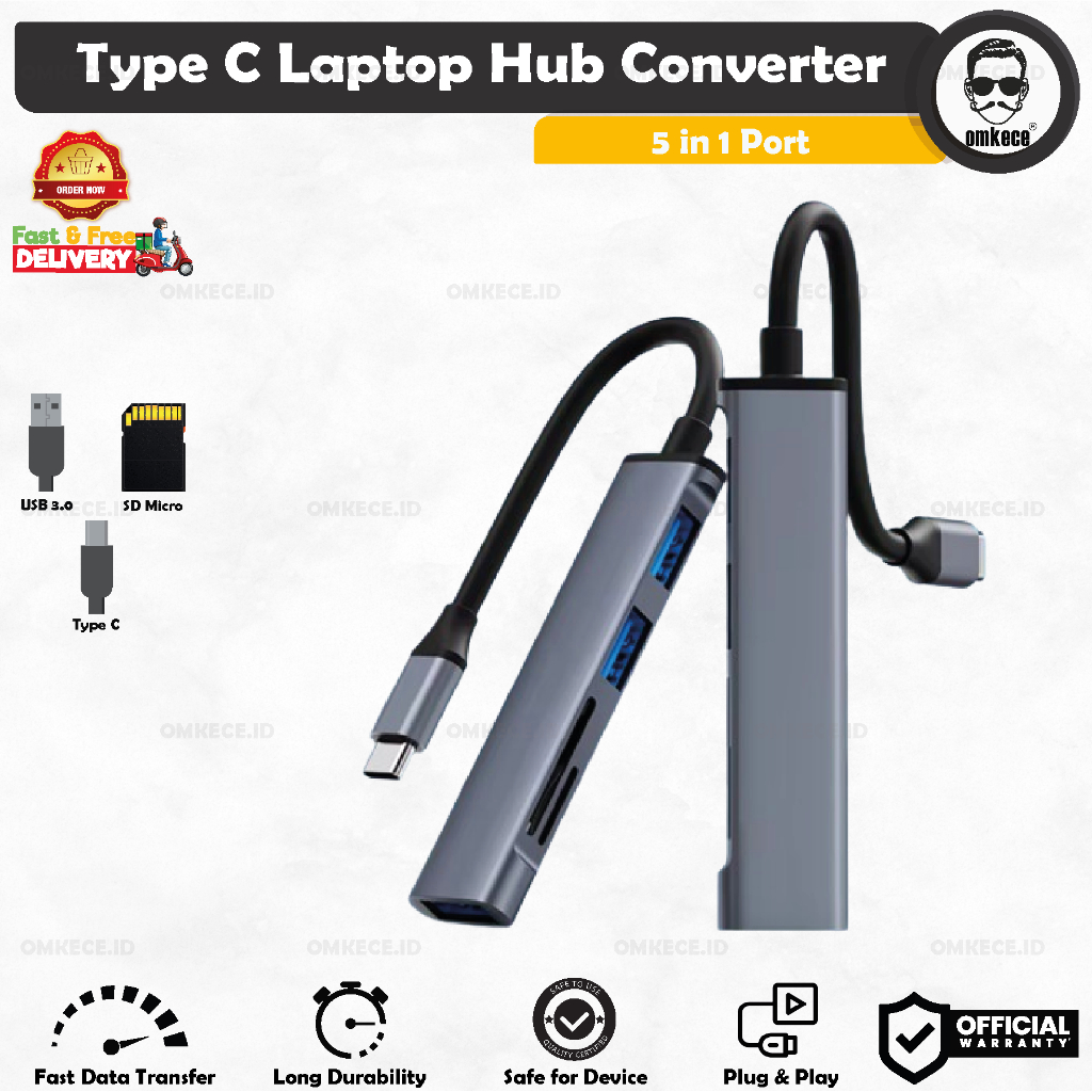 Jual Hub USB Type C Converter Extension Laptop Macbook Air Surface Pro ...