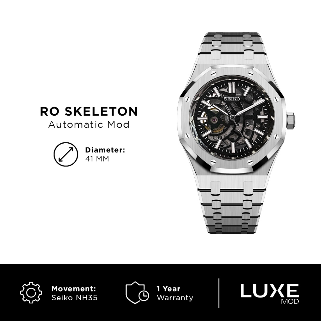 Jual Seiko Royal Oak Mod Skeleton NH70 | Shopee Indonesia