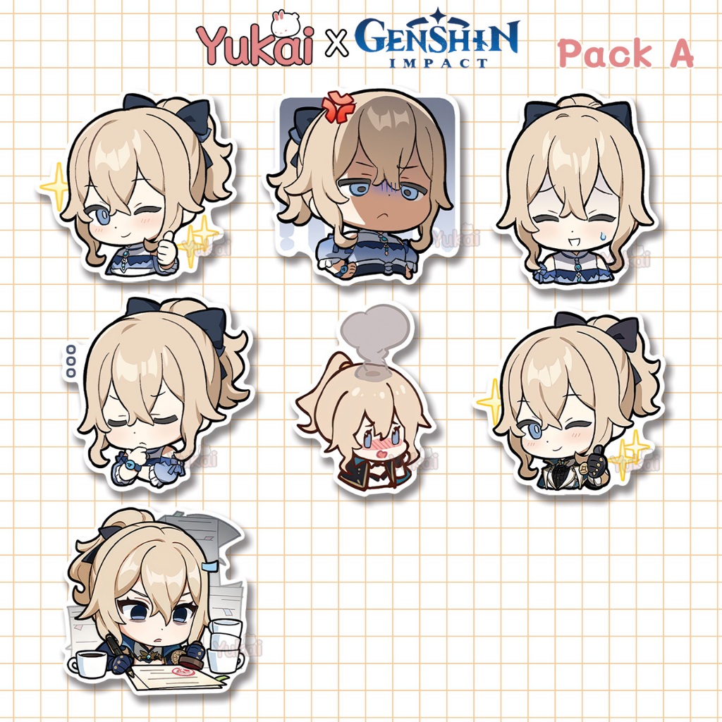 Jual Stiker Pack Jean Genshin Impact Premium, Sticker Anime Waterproof ...