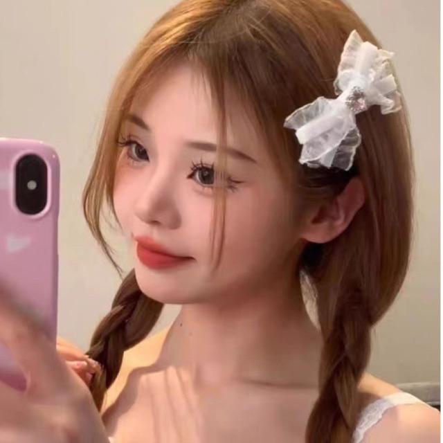 Jual Pita Rambut Korea dengan Manik Hati / Chaeyoung Ribbon Hair Clip ...