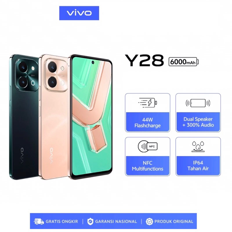 Jual vivo Y28 NFC [8GB/128GB - 8GB/256GB] Extended RAM 8GB - Helio G85 - 50MP Dual Camera - Li ...