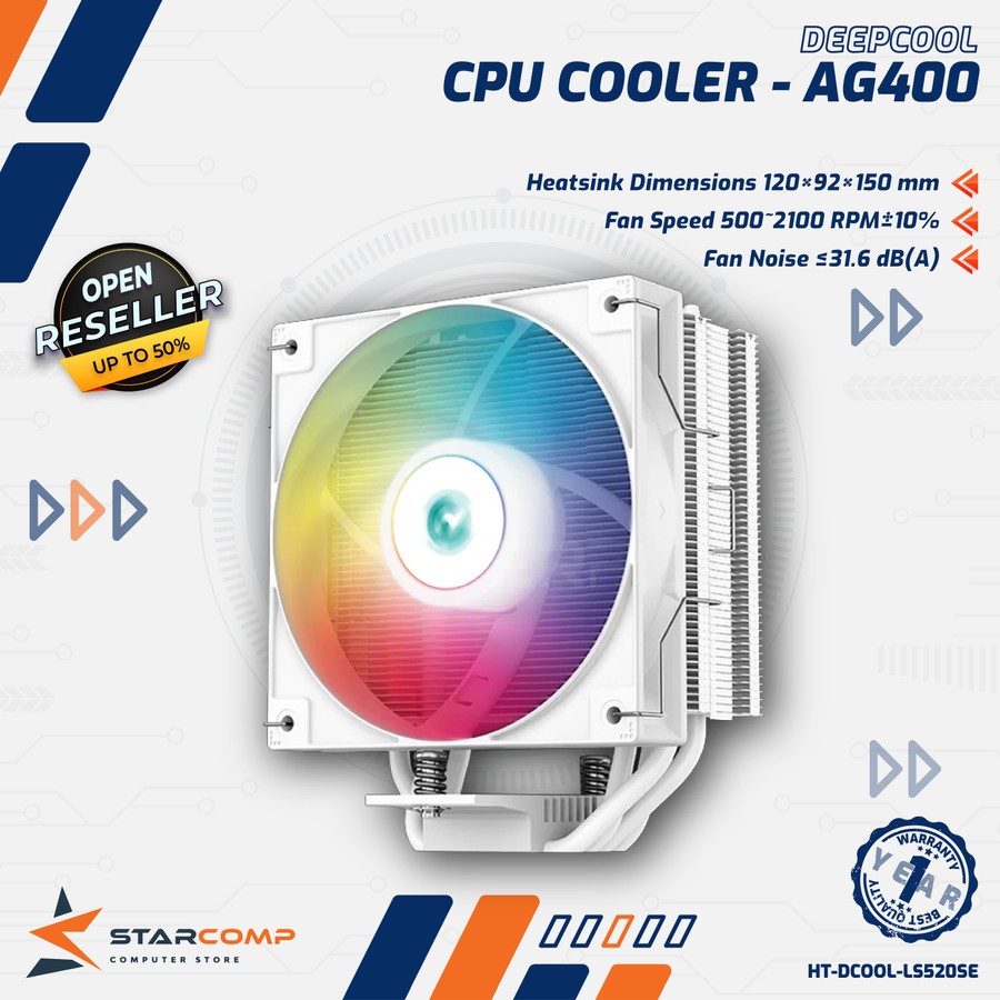 Jual Deepcool AG400 DIGITAL White ARGB Heatsink CPU Cooler | Shopee ...