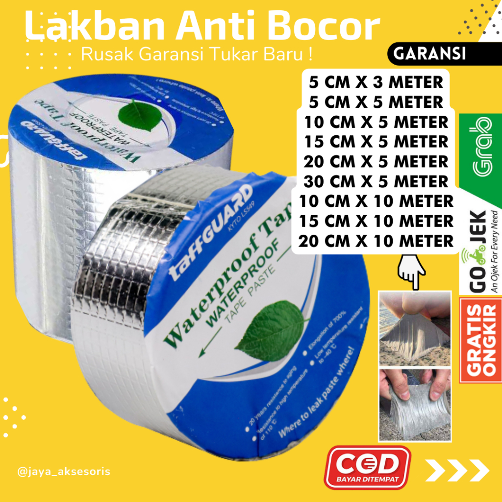 Jual Lakban Anti Bocor Waterproof Anti Air Alumunium Foil Super Kuat ...