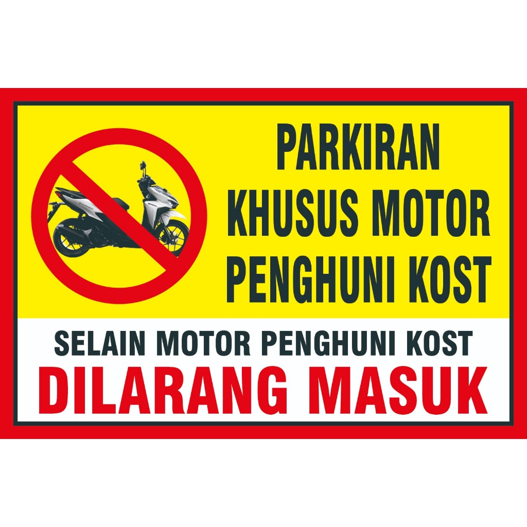 Jual STIKER VINYL PARKIR KHUSUS MOTOR PENGHUNI KOST | Shopee Indonesia