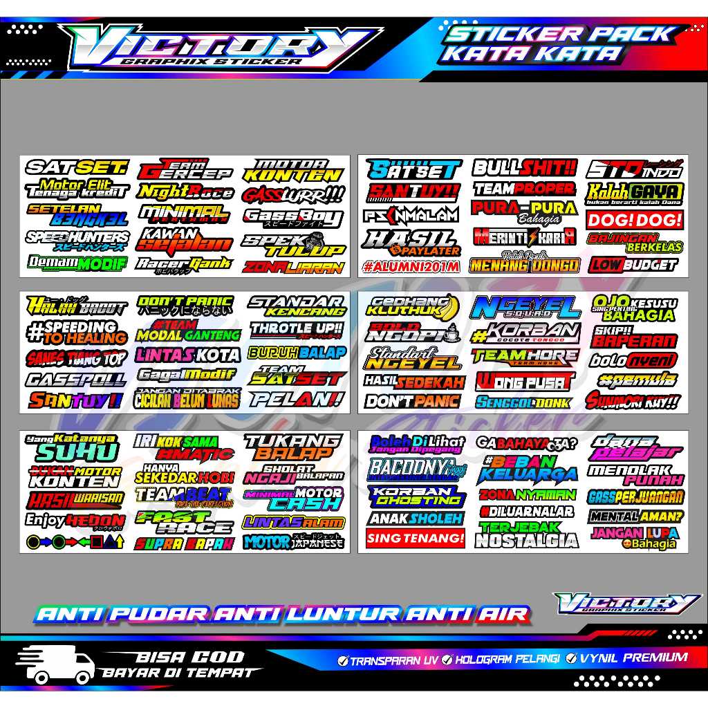 Jual STICKER PACK KATA KATA VIRAL / STICKER KATA KATA TERBARU / STICKER ...