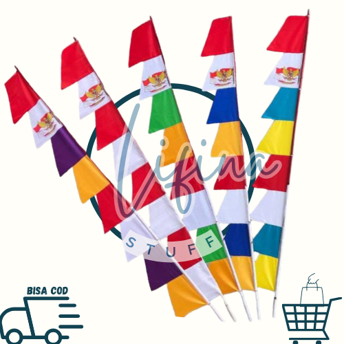 Jual umbul umbul zig zag bendera agustusan merah putih / warna warni bijian | Shopee Indonesia