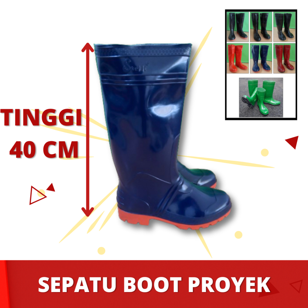 Jual SEPATU BOOTS PRIA WANITA / SEPATU BOOTS KARET PANJANG 40CM ...