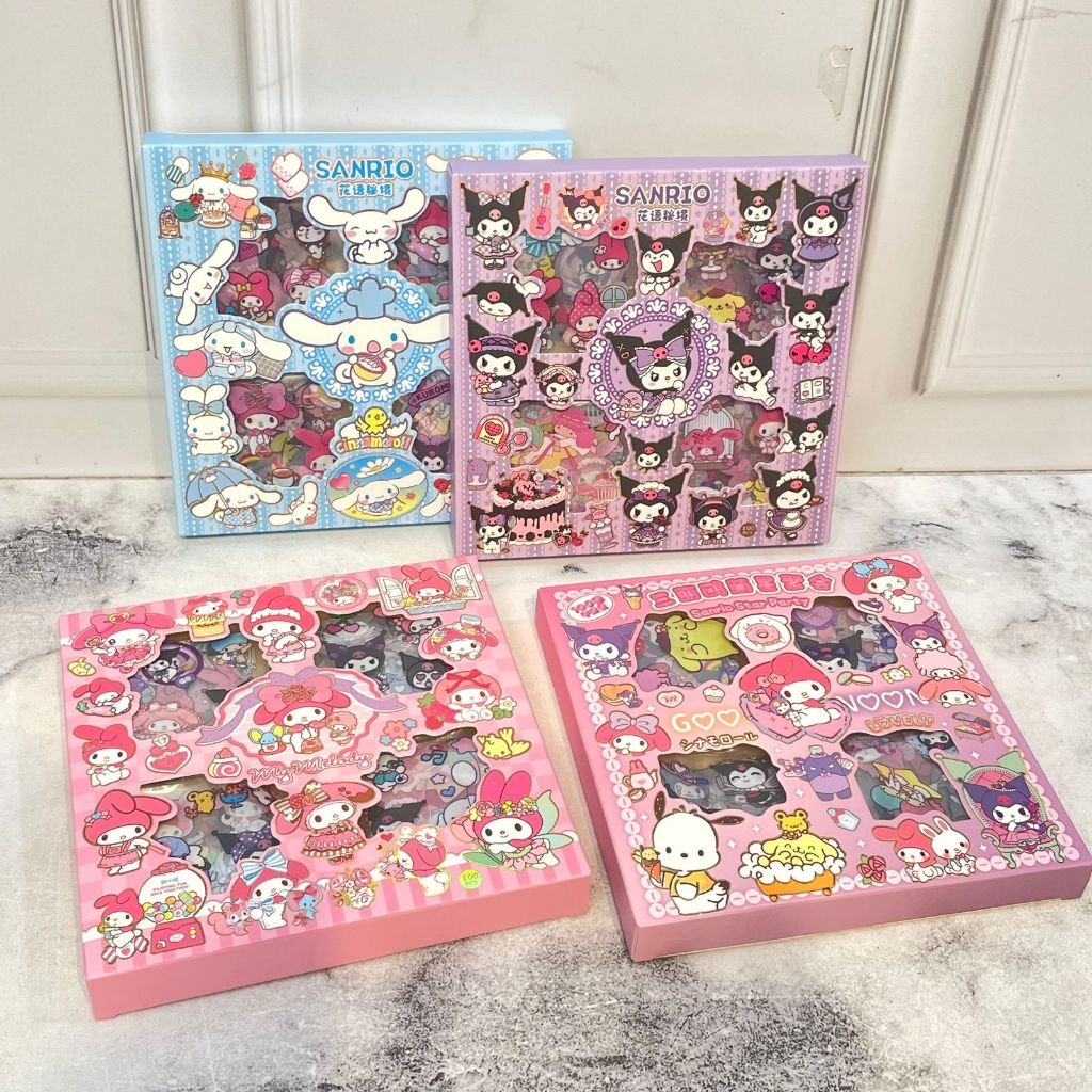 Jual Sticker Sanrio Box isi 100 Lembar Motif Campur Mix Cute Lucu ...