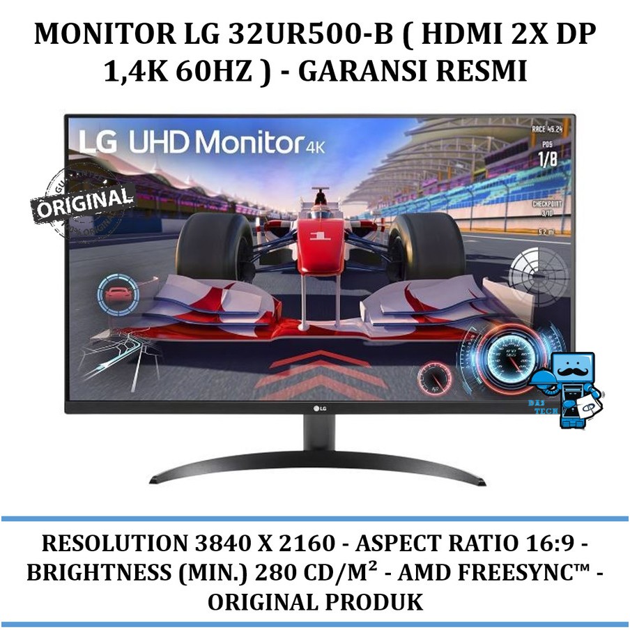 Jual Monitor LG 32UR500-B ( HDMI 2X DP 1,4K 60HZ ) - Garansi Resmi ...