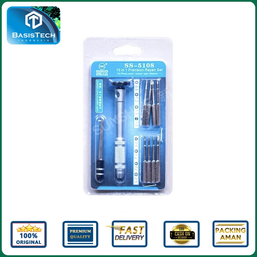 Jual OBENG SET 10 IN 1 SUNSHINE SS-5108 ORIGINAL | Shopee Indonesia