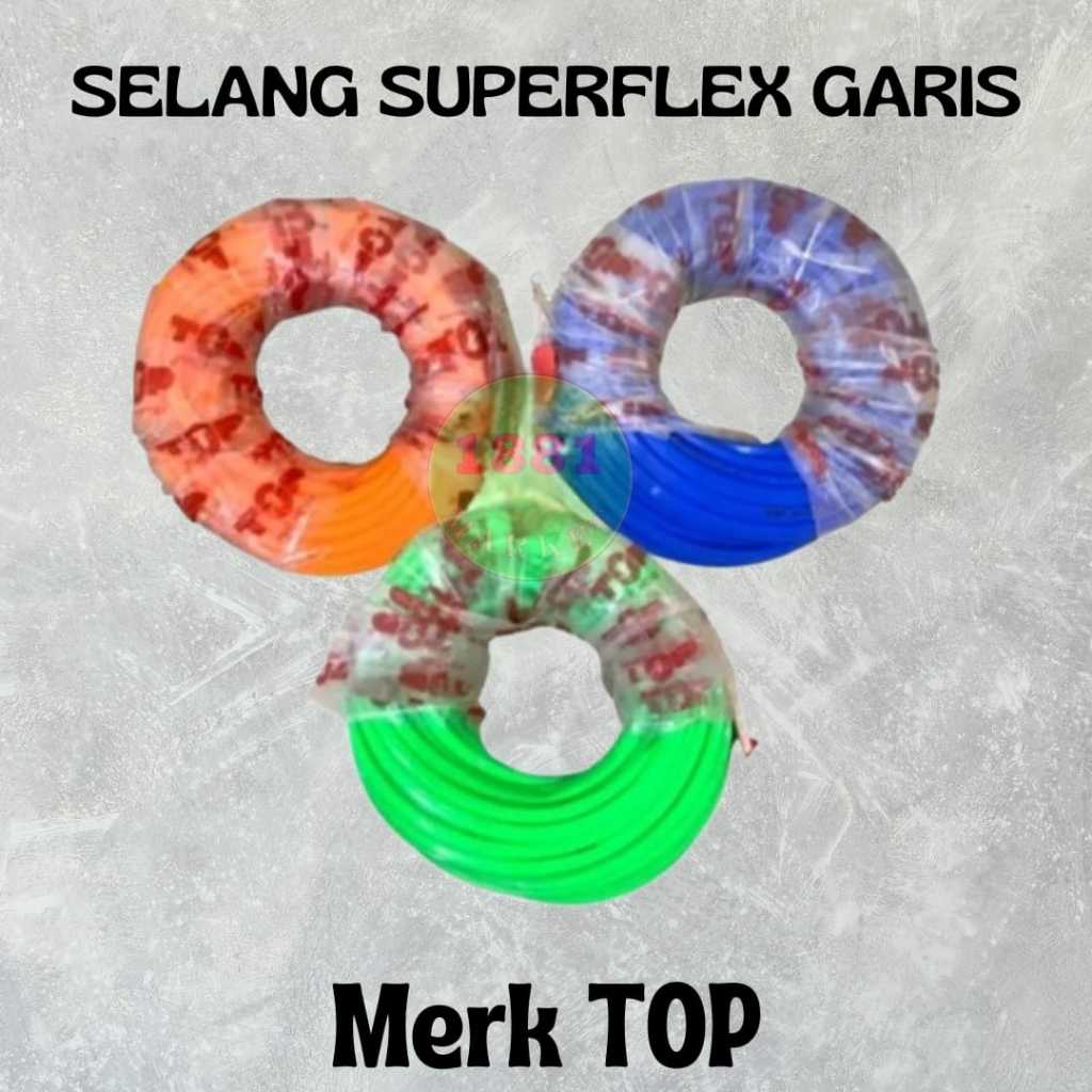 Jual SELANG SUPERFLEX GARIS MERK TOP 1/2 INCH 50 METER | Shopee Indonesia