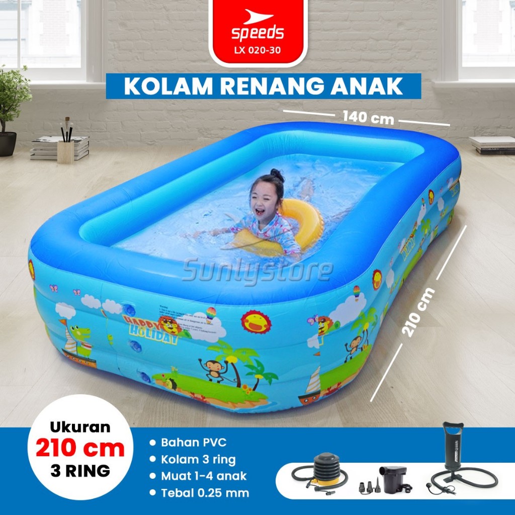 Jual SPEEDS Kolam Renang 210x140x56cm Bayi Portable Kolam Renang Tiup ...