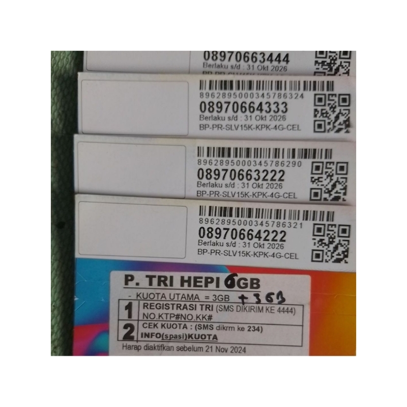 Jual Tri 11 digit no rapi murah kuotanya 6GB | Shopee Indonesia