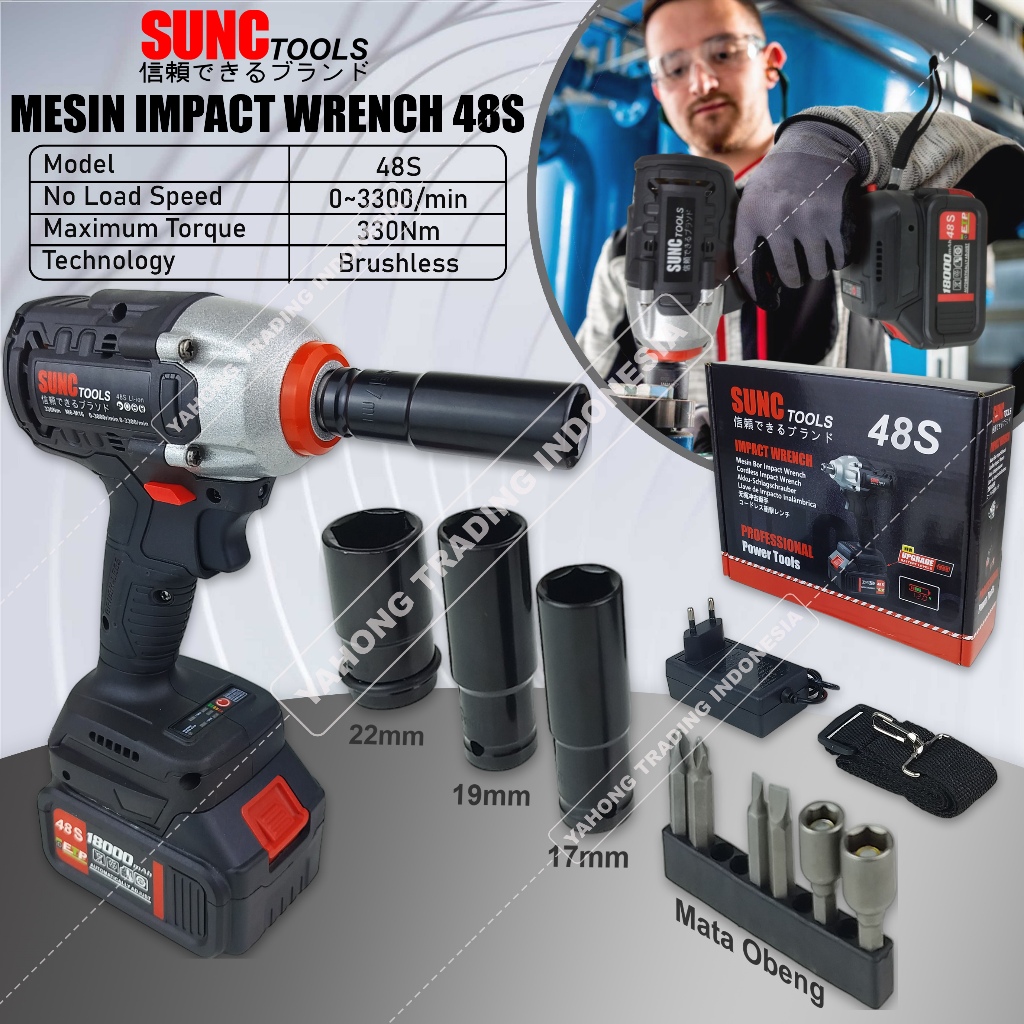 Jual Mesin Impact Baterai Impek Wrench Batere Impek Batre Cordless 48S ...