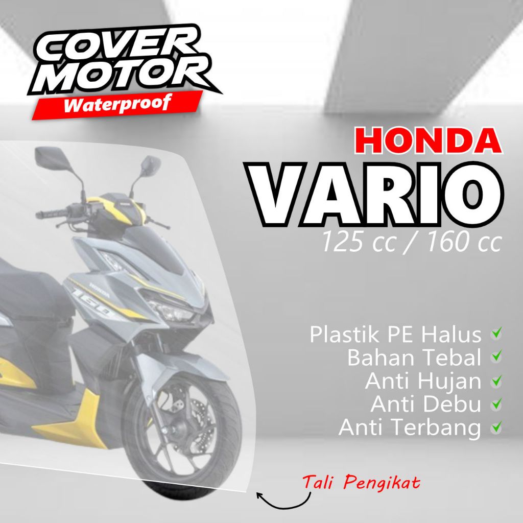 Jual Topcar Cover Motor Transparan Vario Honda Plastik Waterproof ...