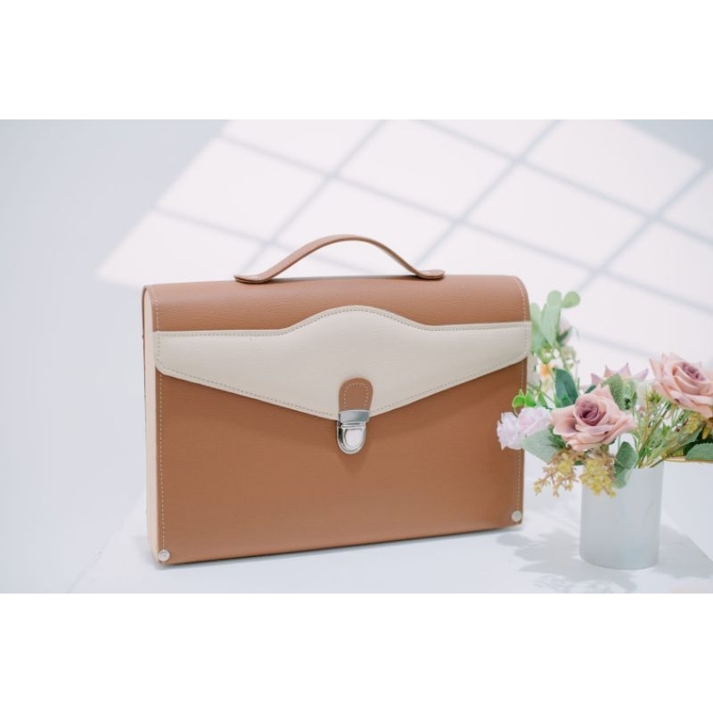 Jual Koper kayu Box Tas Album Kolase STD Coklat krem | Shopee Indonesia