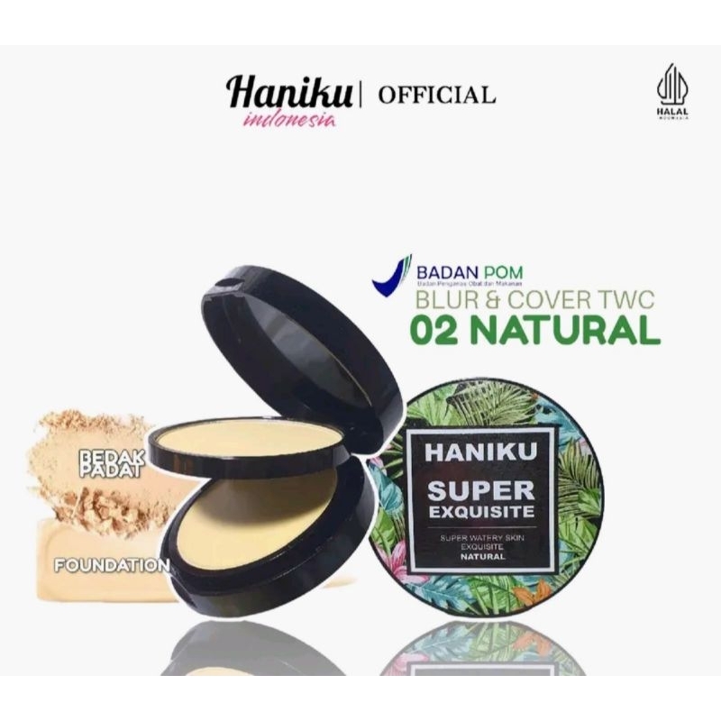Jual Haniku Bedak Super Watery Skin Exquaisite / Bedak 2in1 padat Tahan ...