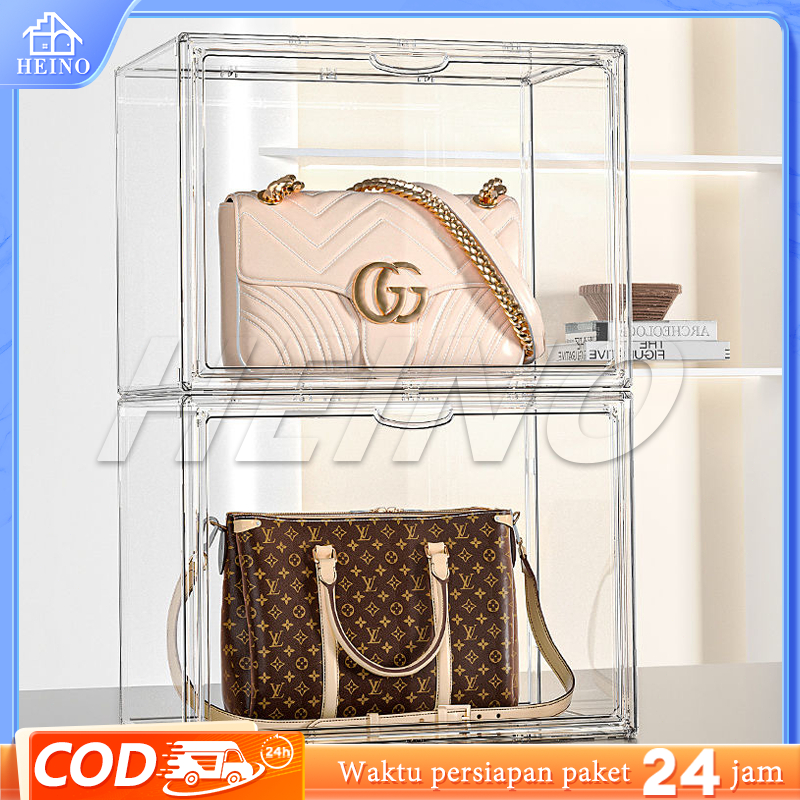 Jual HEINO Transparent Storage Display Box Rak Tas Kotak Penyimpanan ...